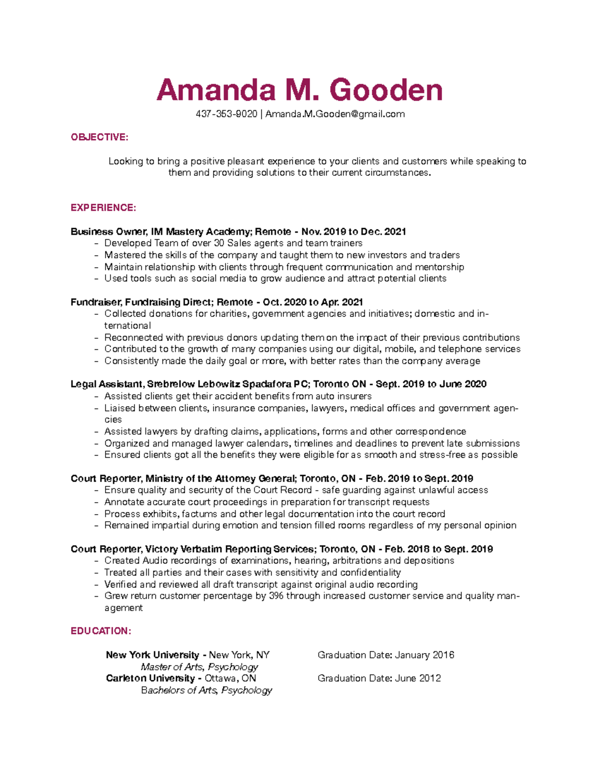 Resume Amanda Gooden - 1. Can Toyota Australia be characterized as ...