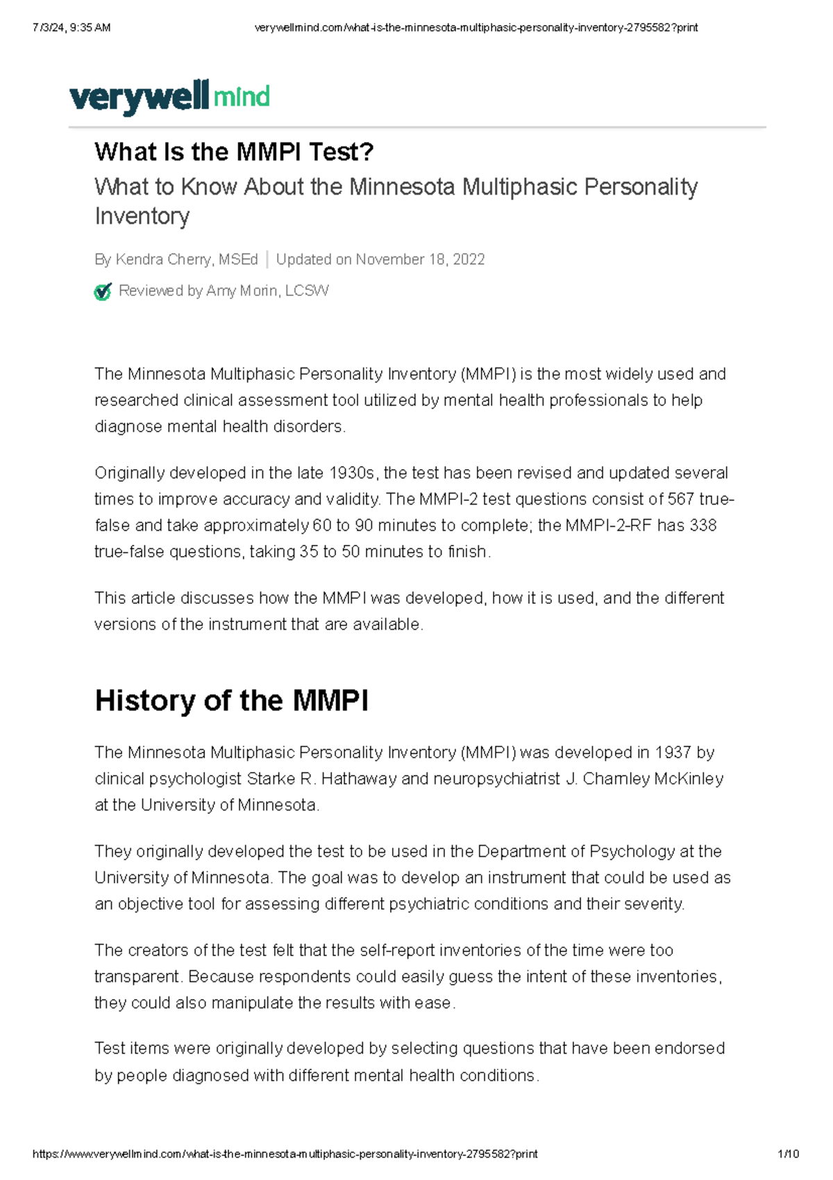 Verywellmind - Its clear - What Is the MMPI Test? What to Know About ...