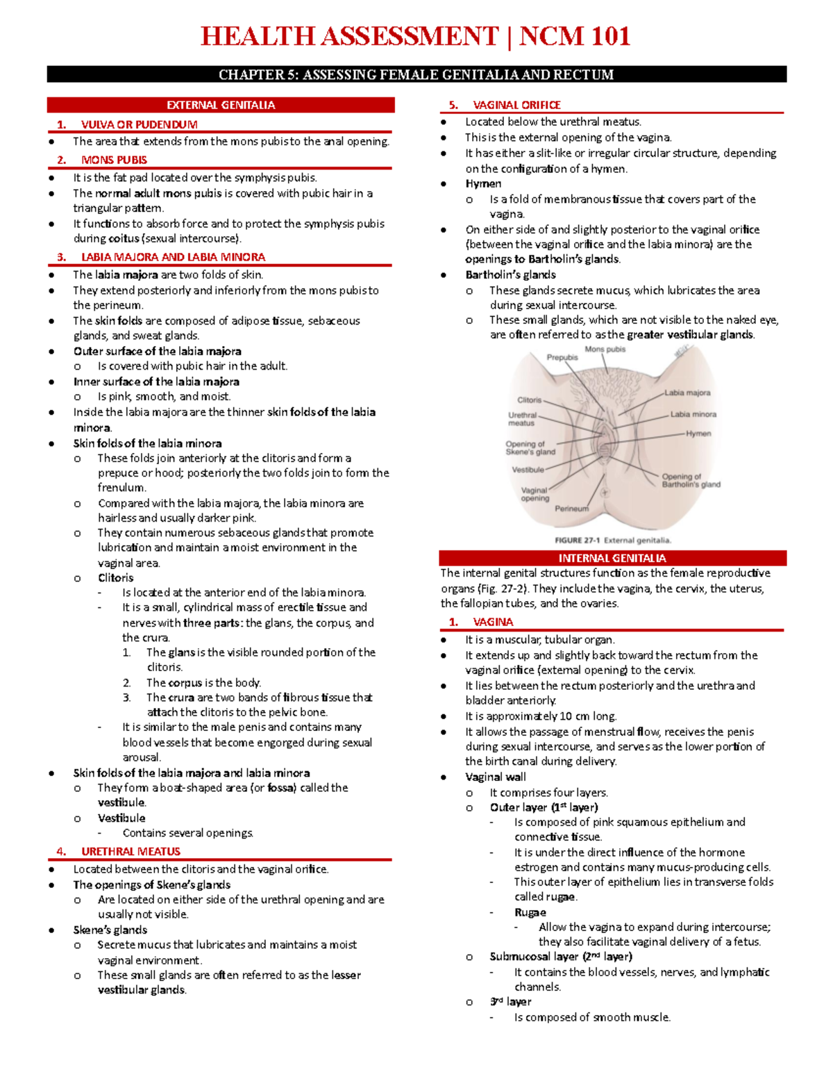 Assessing Female Genitalia and Rectum - CHAPTER 5 : ASSESSING FEMALE ...
