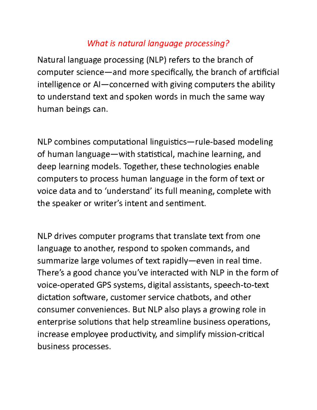 Natural language processing - What is natural language processing ...