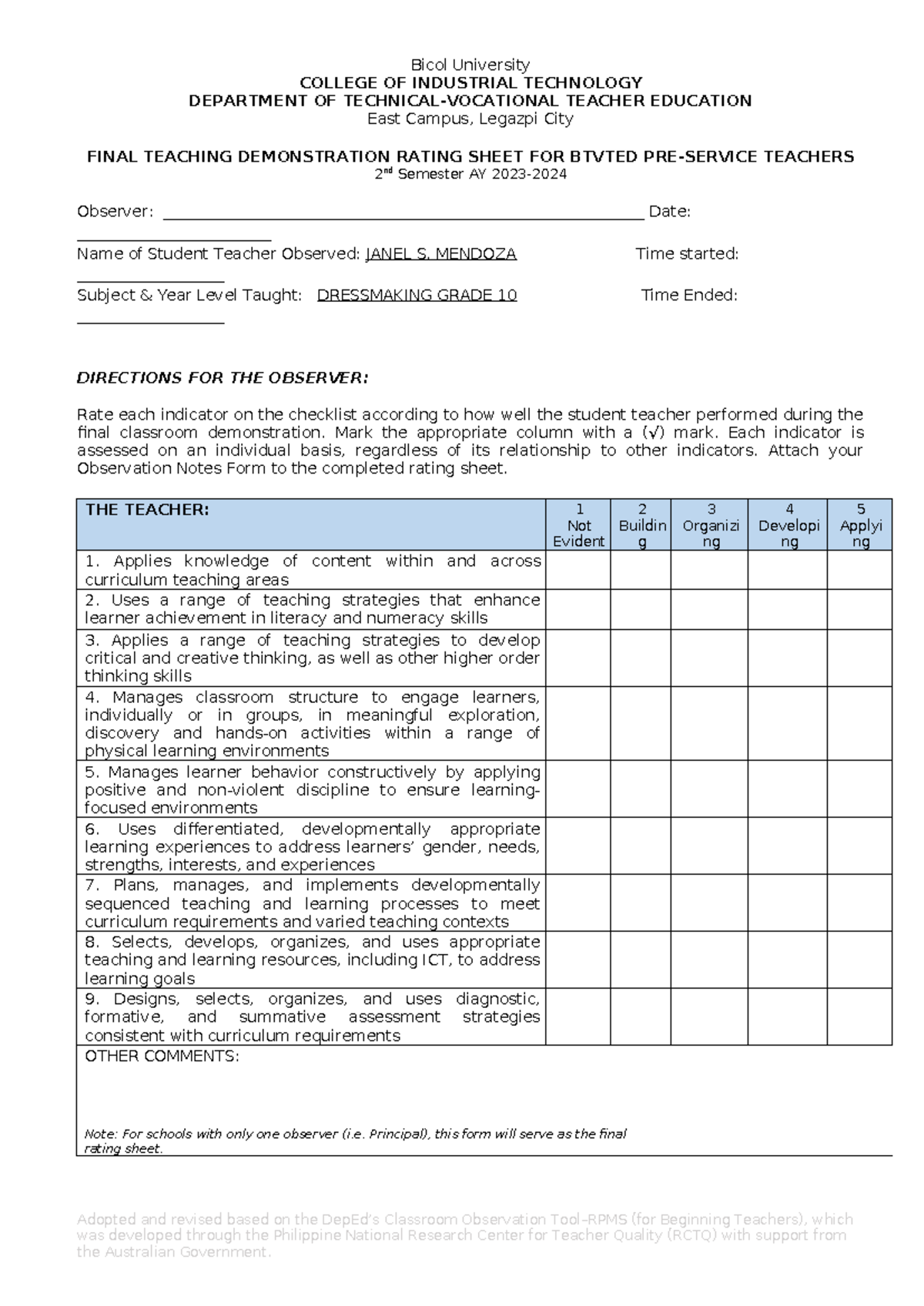 Teaching-Internship F05 Final-Teaching-Demonstration-Form - Bicol ...