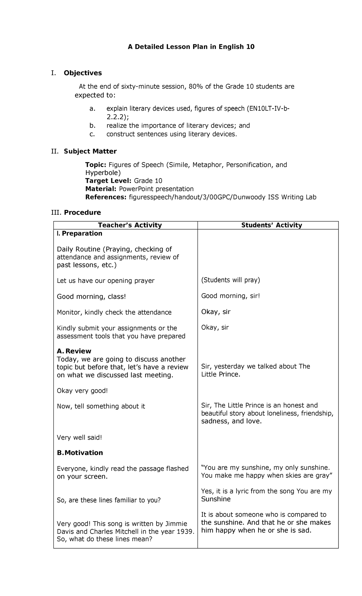 Simile, Metaphor, Personification, and Hyperbole - A Detailed Lesson ...