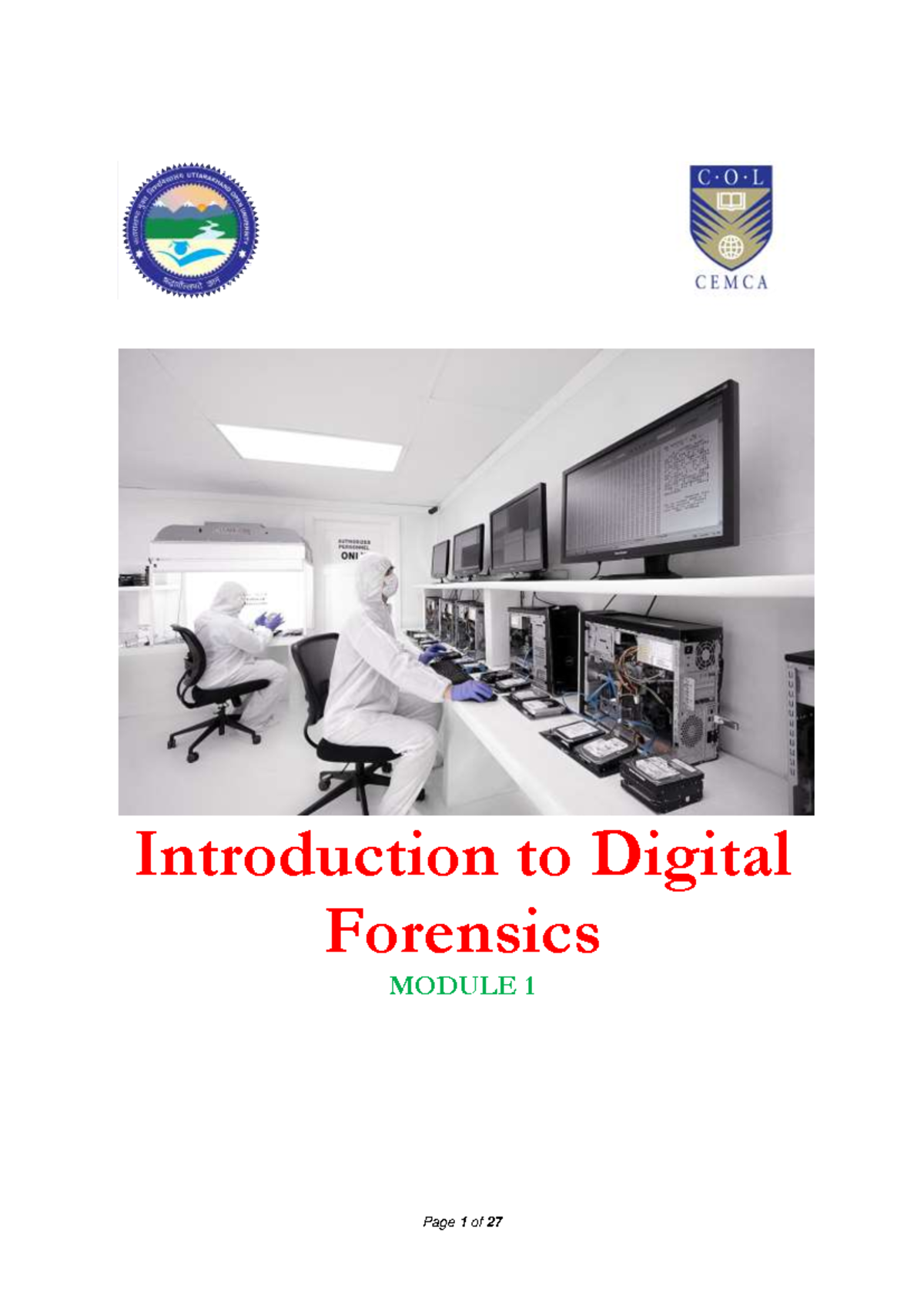 Module 01 Introduction to Digital Forensic - Introduction to Digital ...