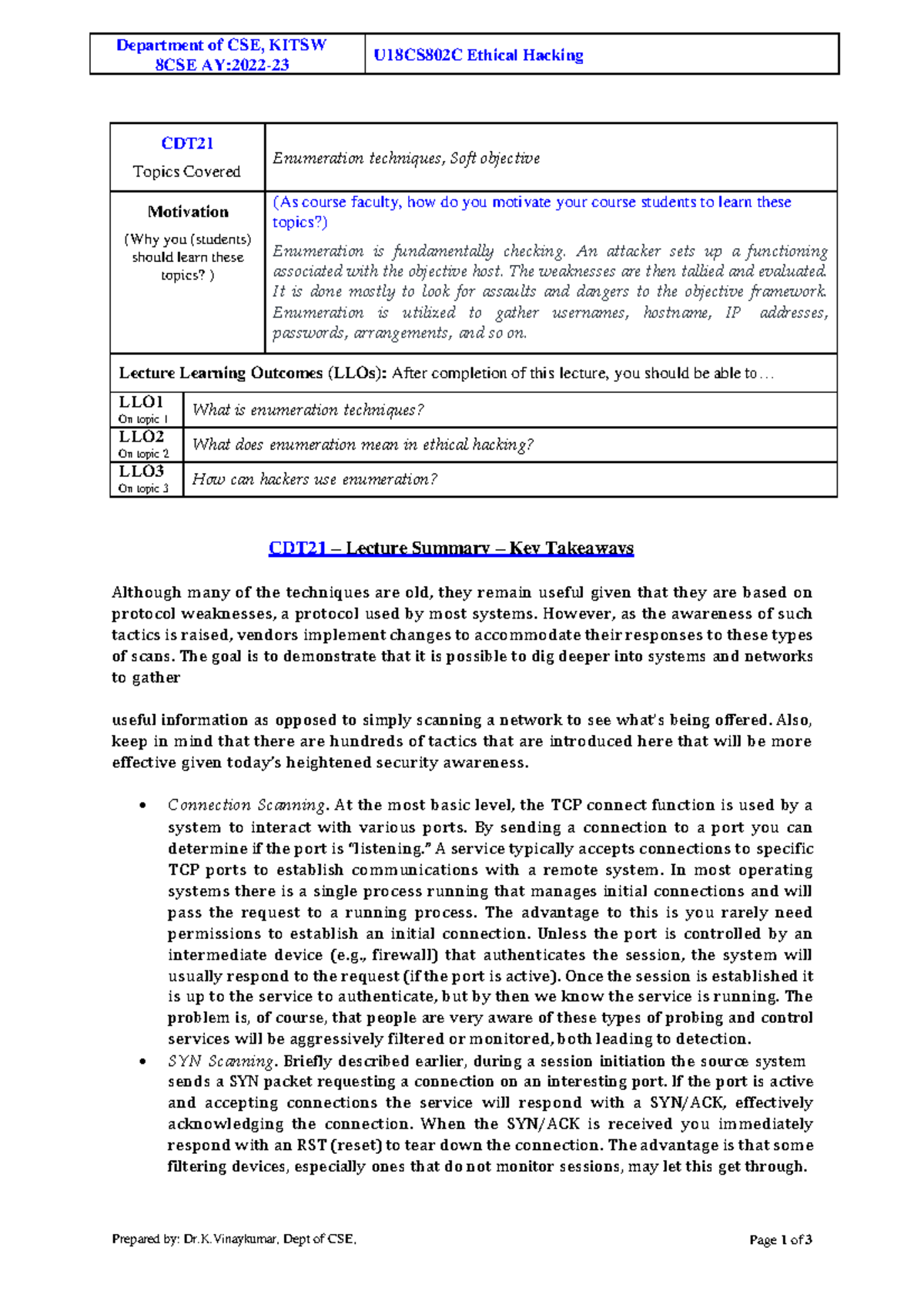 Computers - NOTES - Department of CSE, KITSW 8CSE AY:2022- U18CS802C ...