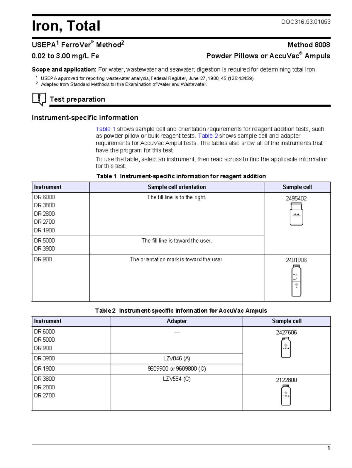 DOC3165301053 - study and apply - Iron, Total DOC316. USEPA 1 FerroVer ...