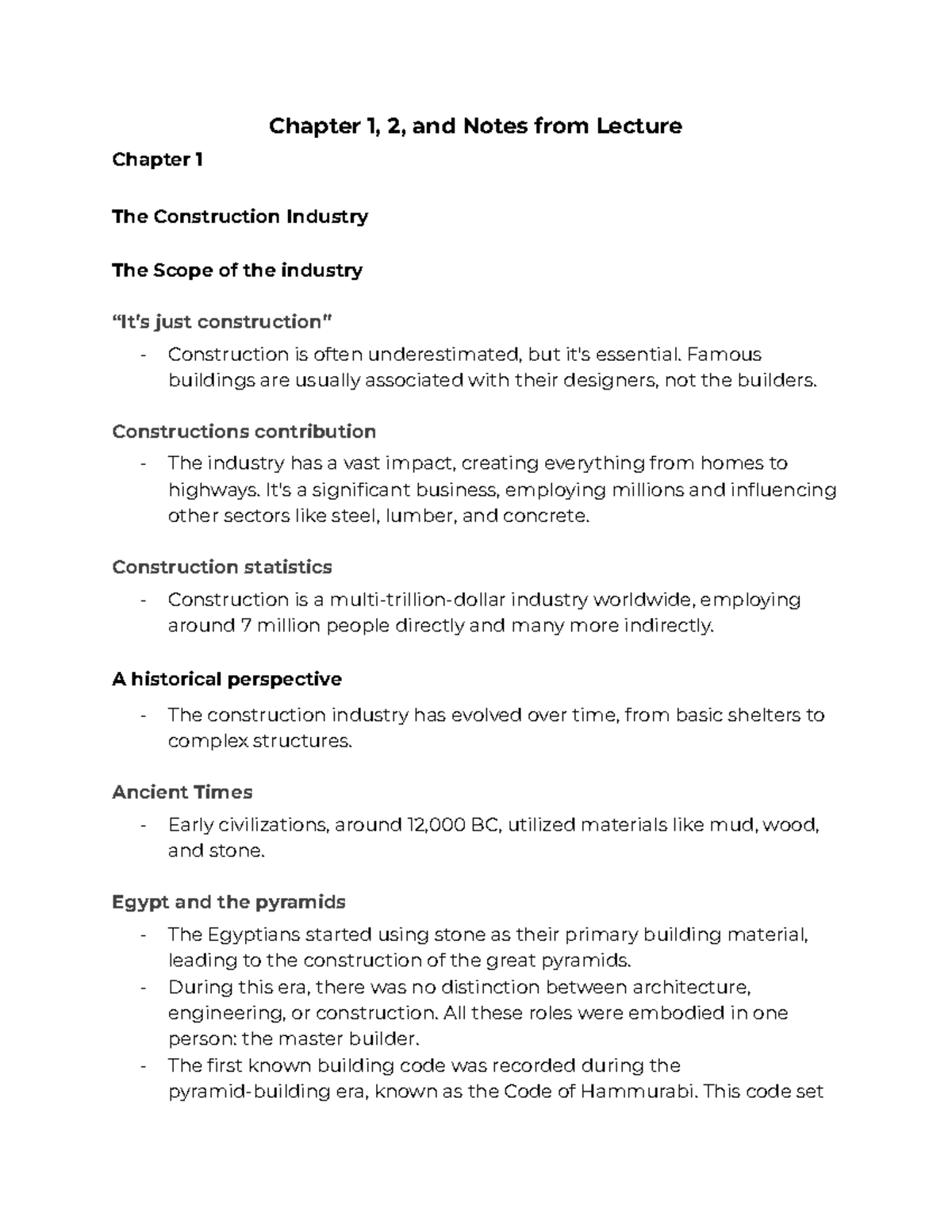 Chapter 1 and 2 Notes - Chapter 1, 2, and Notes from Lecture Chapter 1 ...