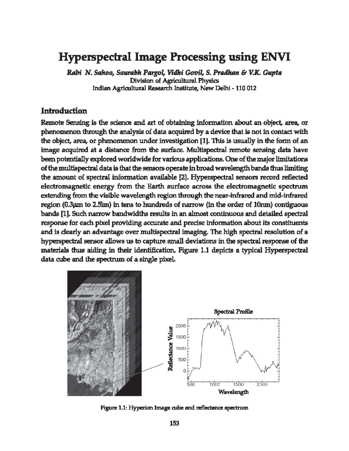 HRS data processing - gugyyfyfyfu - Hyperspectral Image Processing using ENVI Rabi N. Sahoo ...