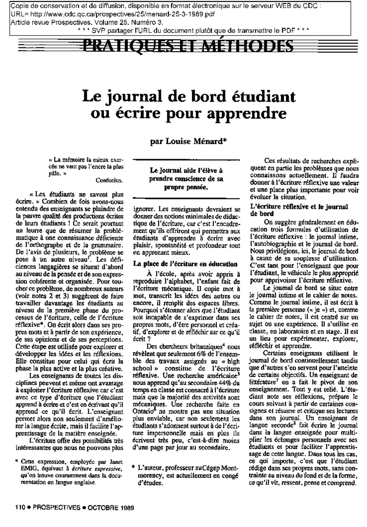 journal de bord - Copie de conservation et de diffusion, disponible e n ...