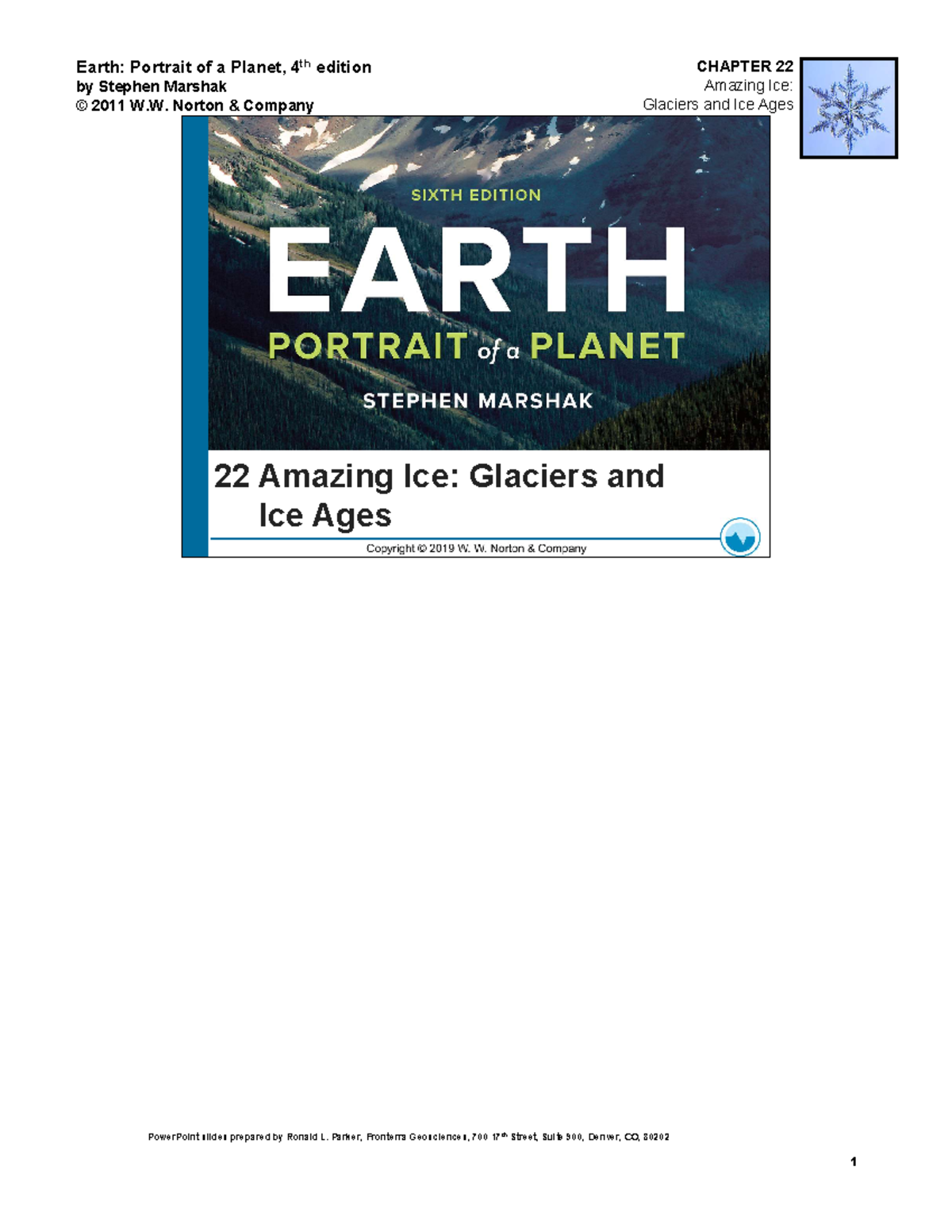 GEO1111 Apr 1 Glaciers and Ice Ages - PowerPoint slides prepared by ...