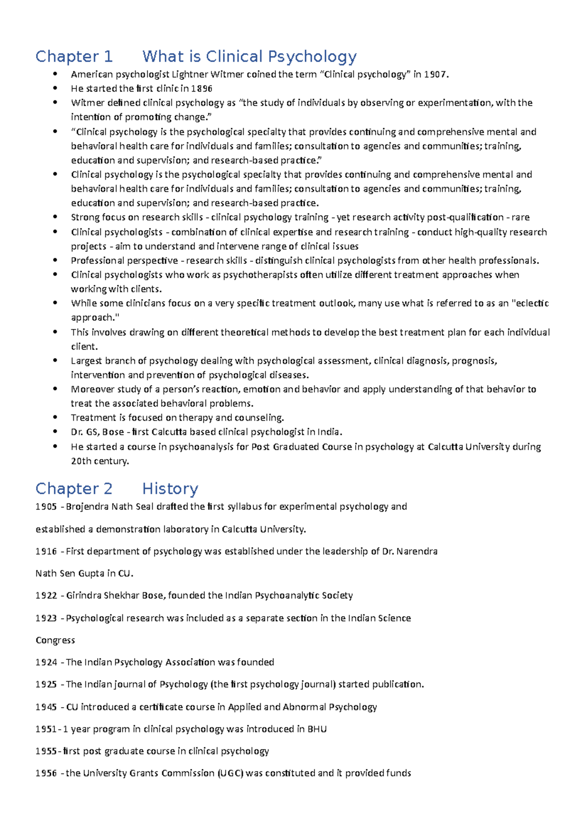 Notes M1 ACP - Advanced Clinical PSychology - Chapter 1 What is ...