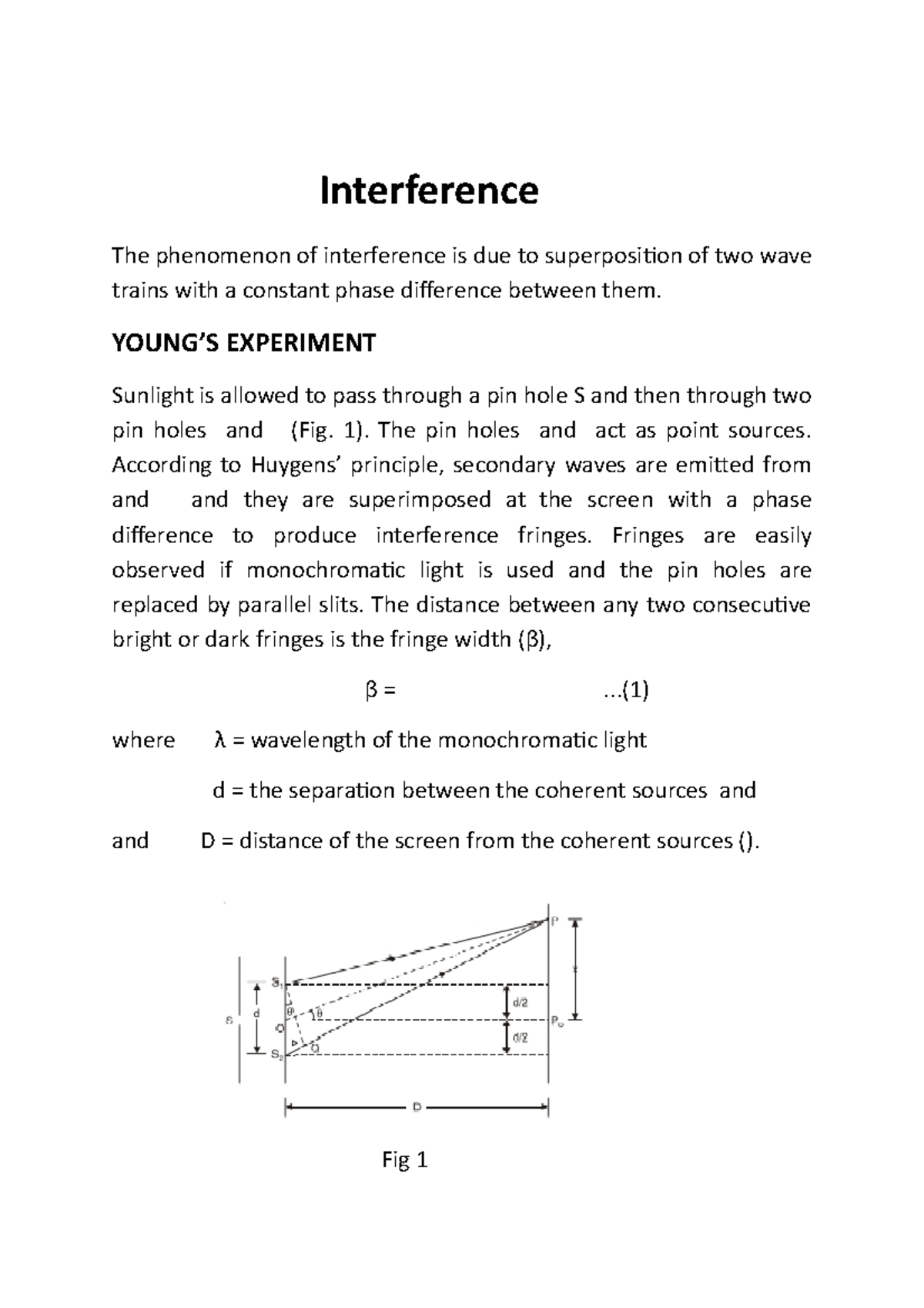 Interference - Useful for any purpose - Interference The phenomenon of ...