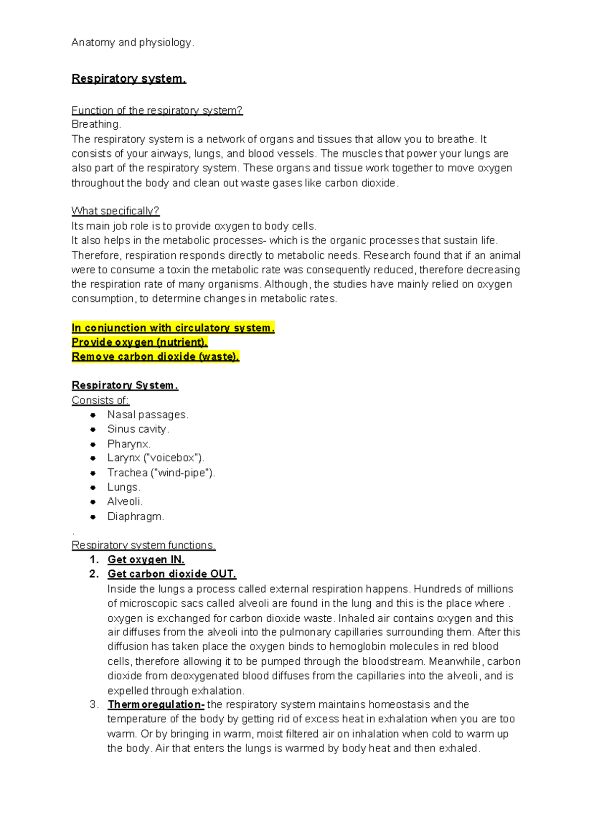 Respiratory system - Function of the respiratory system? Breathing. The ...