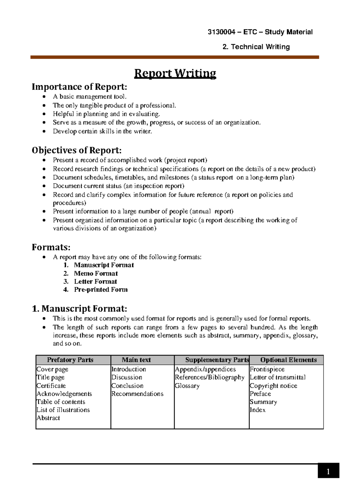 Technical Writing - Technical Writing Report Writing Importance of ...