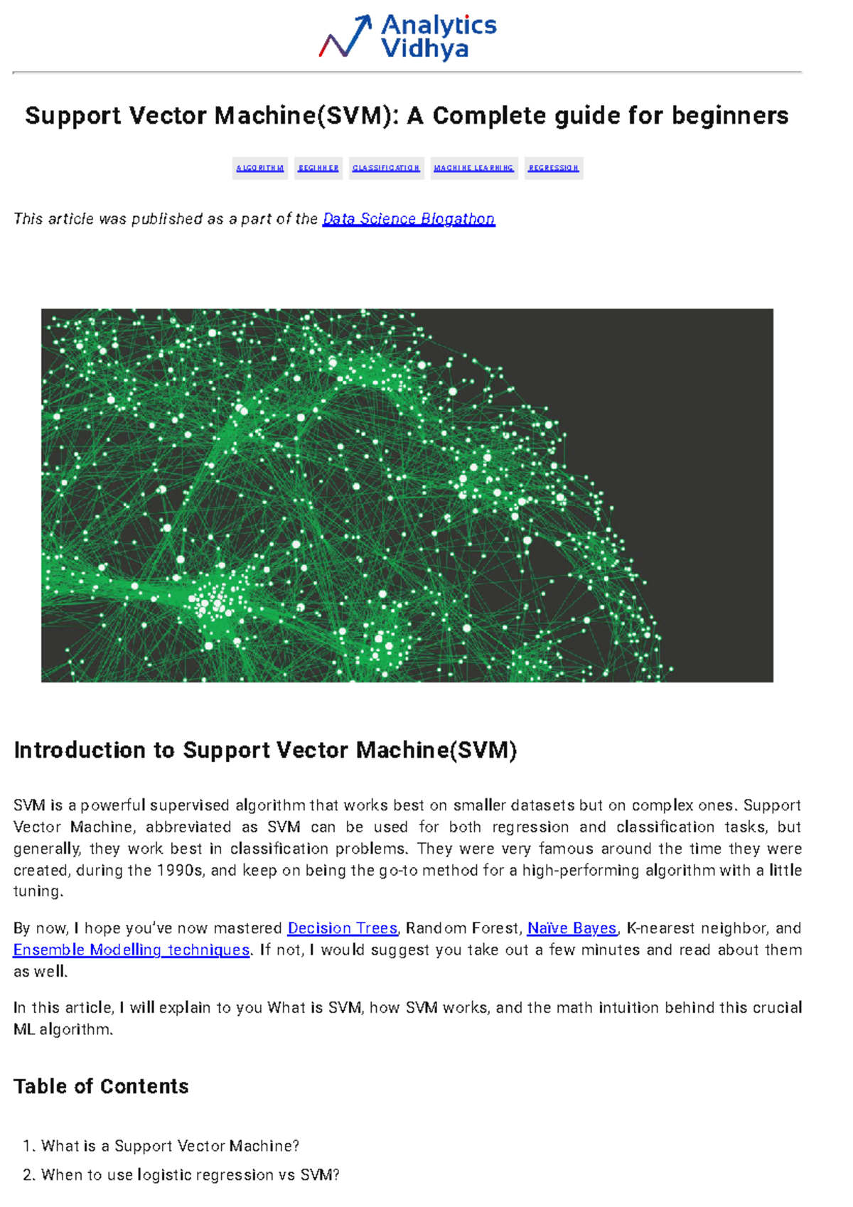 Support vector machinessvm a complete guide for beginners - Support ...