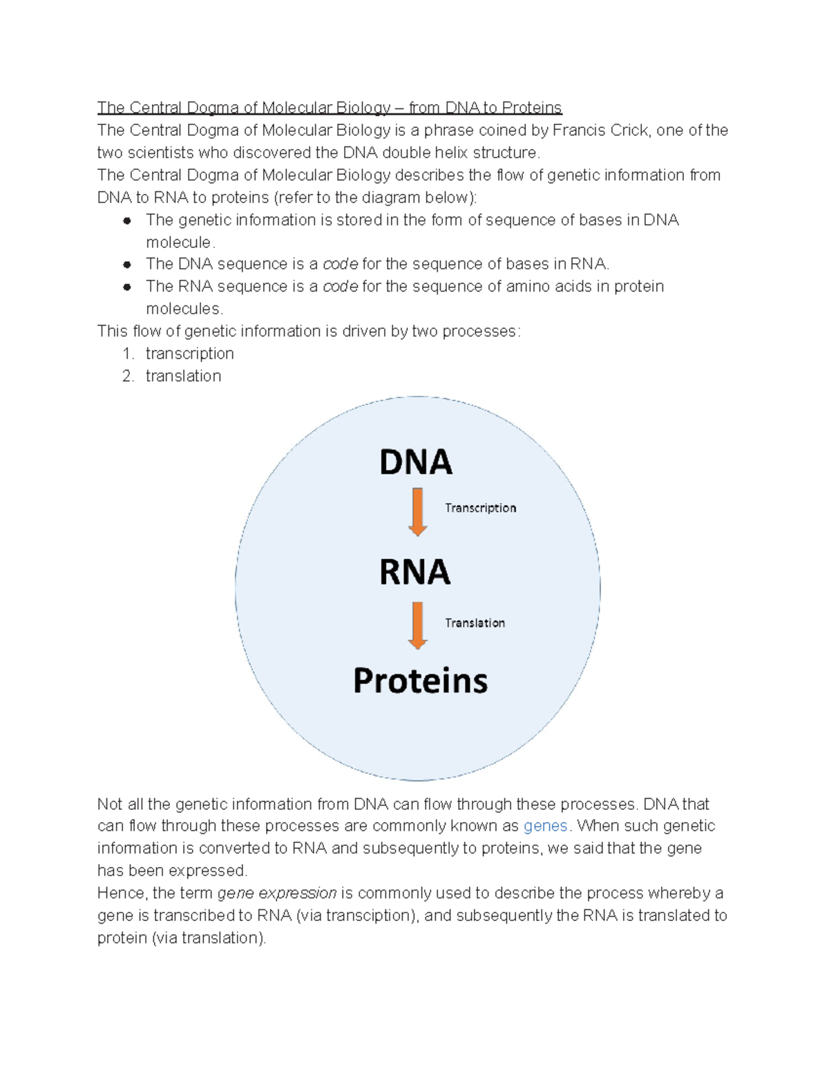 SLS Gene Expression - The Central Dogma of Molecular Biology – from DNA ...
