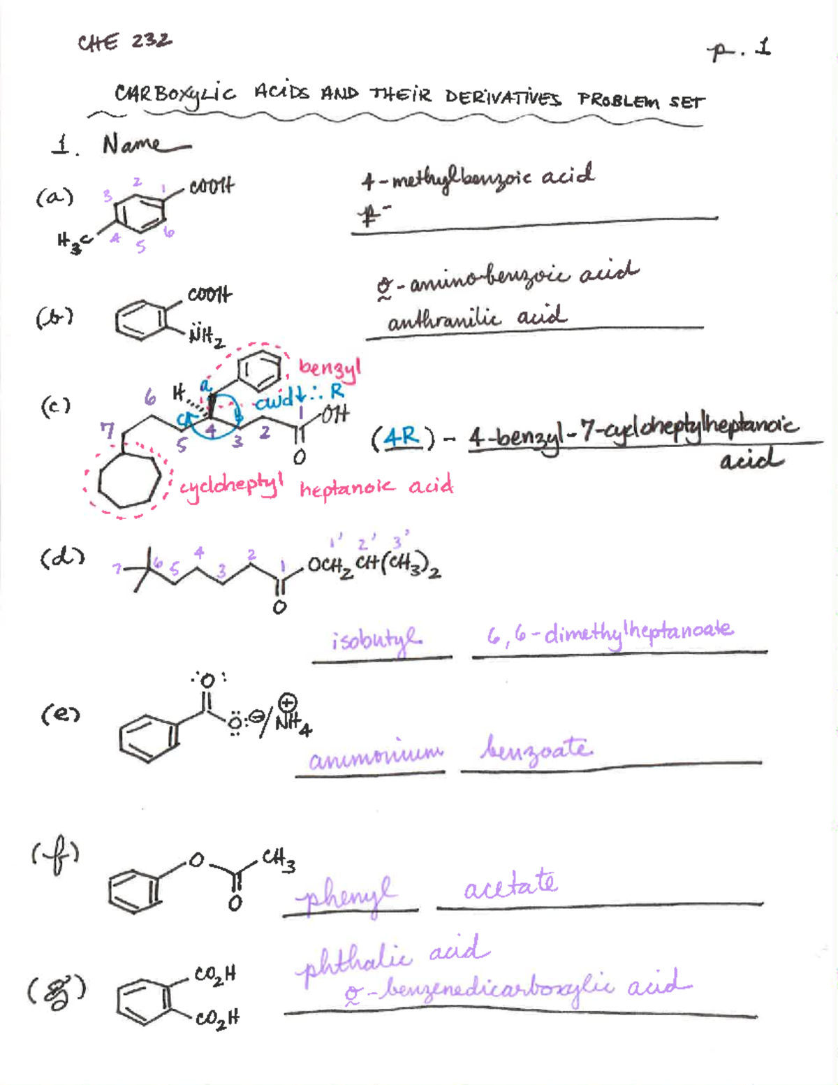 CHE 232 - More Reactions of Carboxylic Acids and Their Derivatives ...