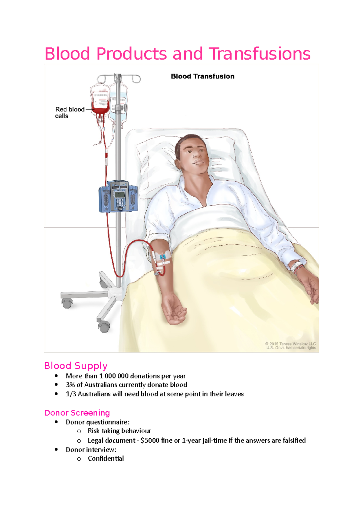 Blood Products and Transfusions - immunosuppressed) HLA matched ...