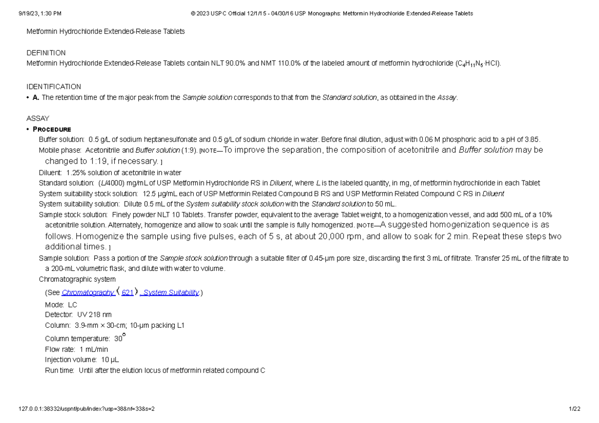 Metformin Hcl Extended Release Tablet Metformin Hydrochloride Extended Release Tablets