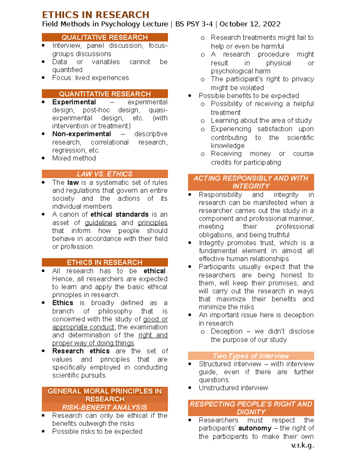 Fmlec Ethics in Research - ETHICS IN RESEARCH Field Methods in ...