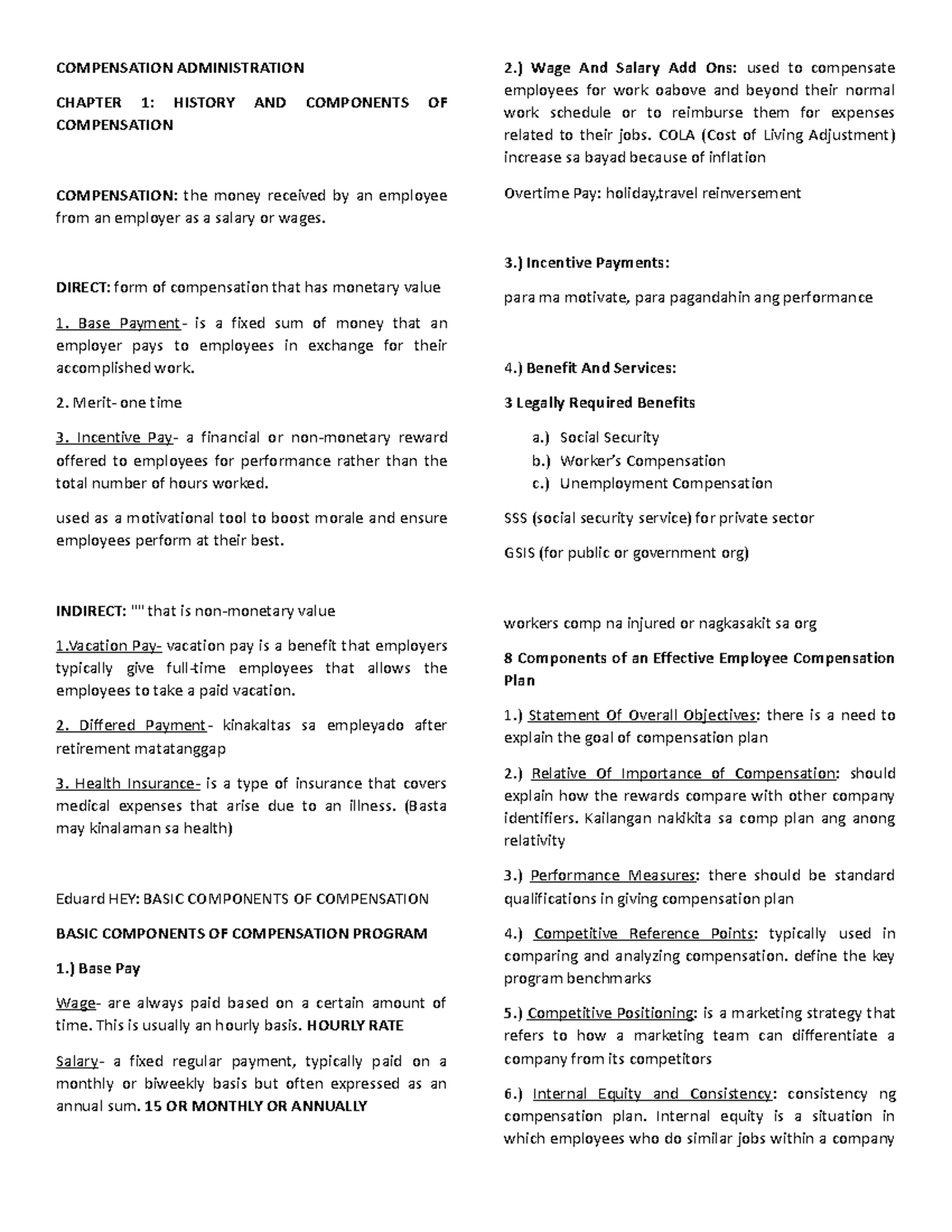 Compensation - COMPENSATION ADMINISTRATION CHAPTER 1: HISTORY AND ...