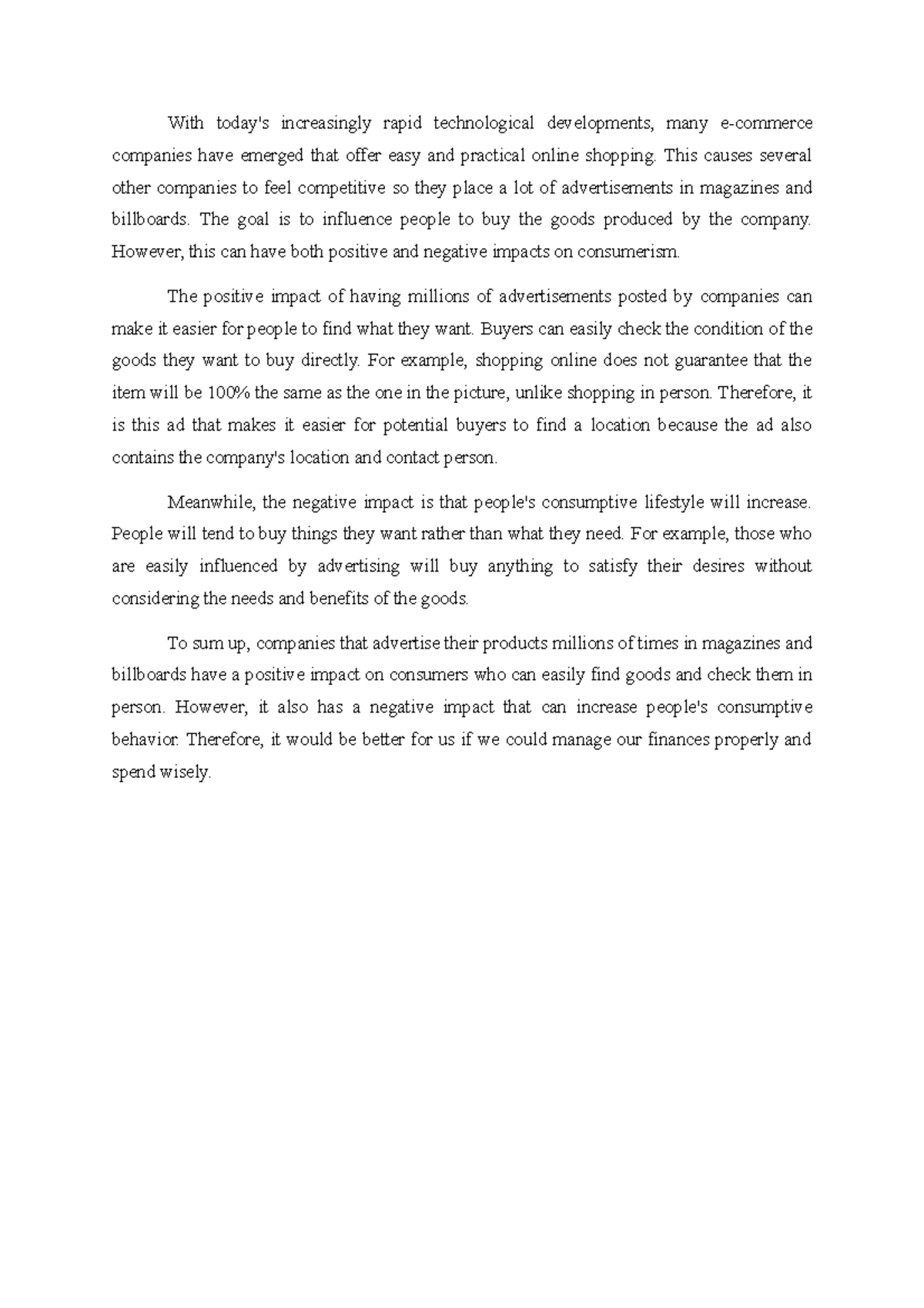 Essay 3 - With today's increasingly rapid technological developments ...