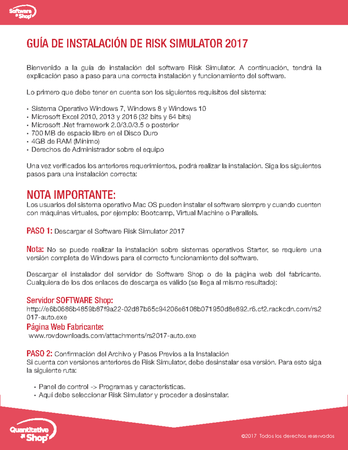 Guia de Instalacion Risk Simulator 2017 - GUÍA DE INSTALACIÓN DE RISK SIMULATOR 2017 Bienvenido ...