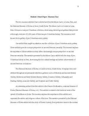 ENG 190 Part One Module one assignment - Project Part One: Collection ...