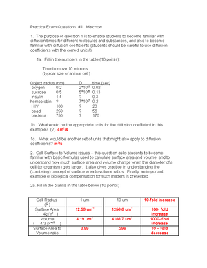 Prob Set 5 Key - BIOS 240 taught by Dr. Gonzelez-Meler: problem set 5 answer key - Malchow ...