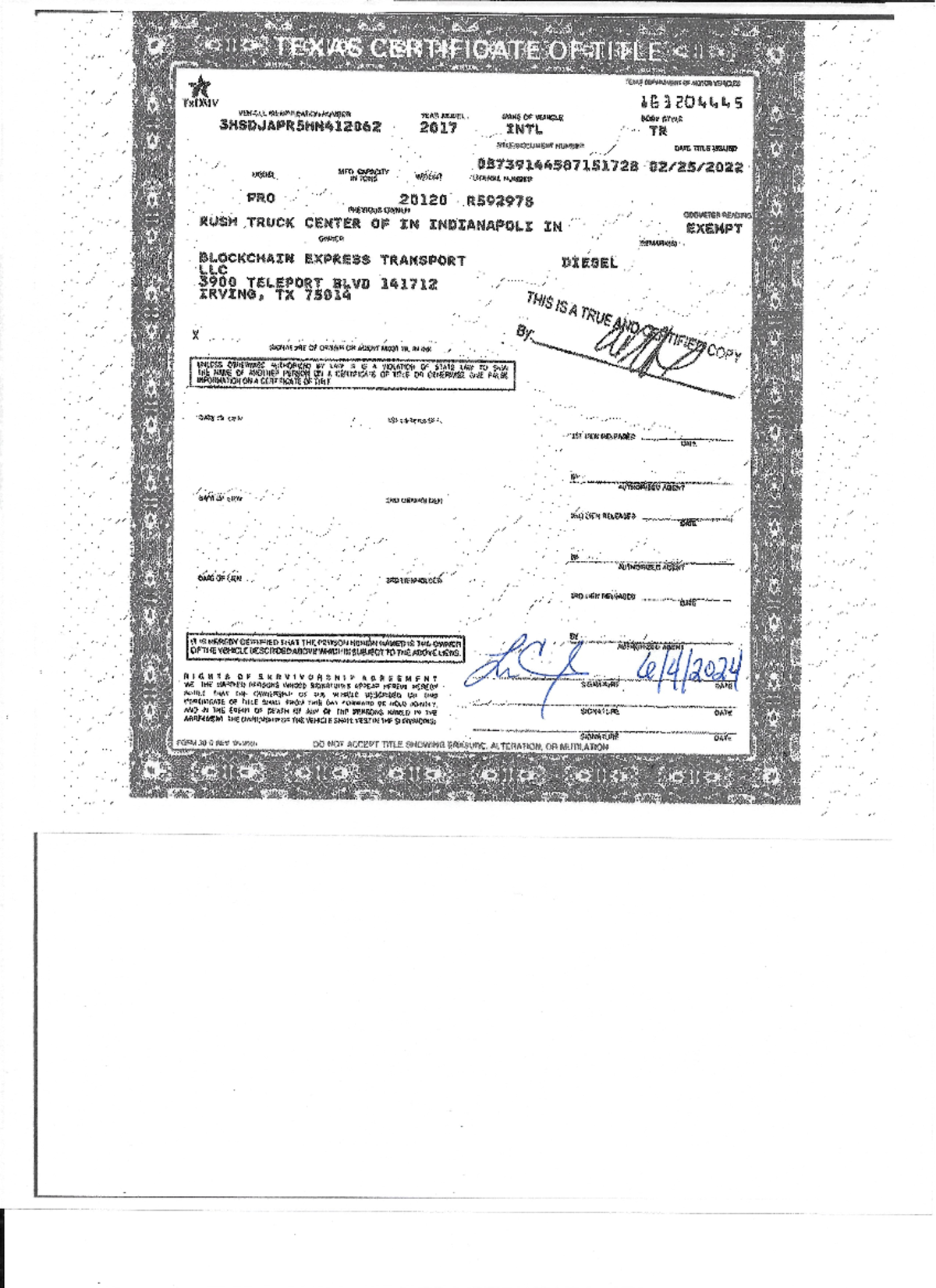 Pro Star Title Clean Front Back Signed 1995 3 - DEPARTMENT OF TxDMV ...