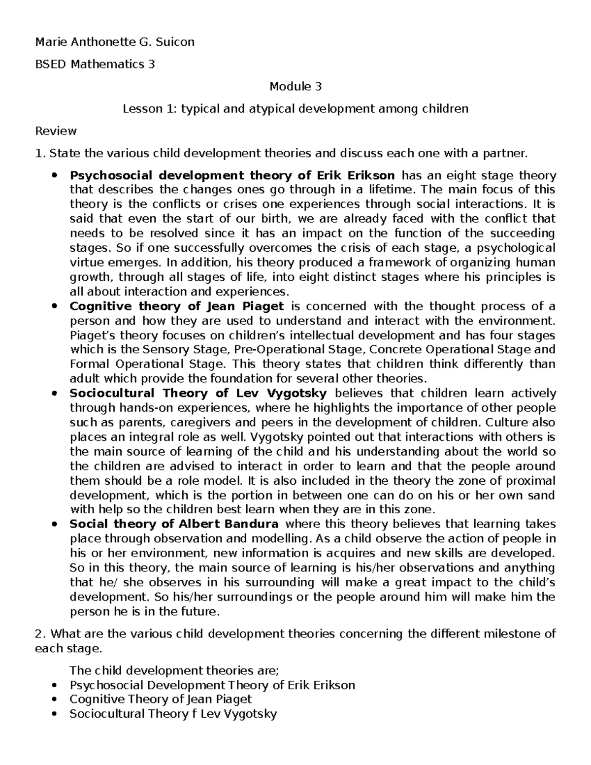 PROF ED 4 Lesson 1 Module 3 - Marie Anthonette G. Suicon BSED Mathematics 3 Module 3 Lesson 1 ...