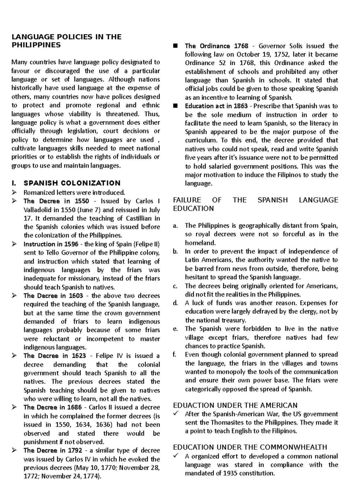 Major - just something to read - LANGUAGE POLICIES IN THE PHILIPPINES ...