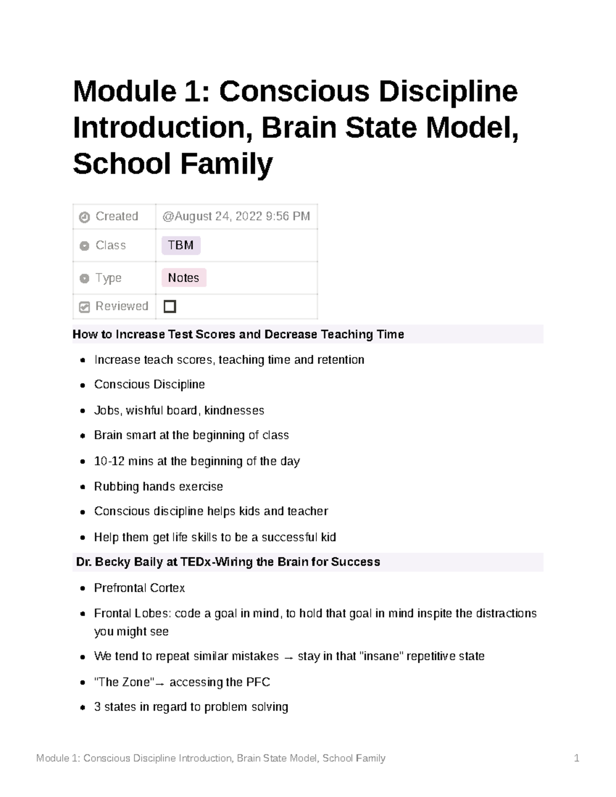 Module 1 Conscious Discipline Introduction Brain State Model School ...