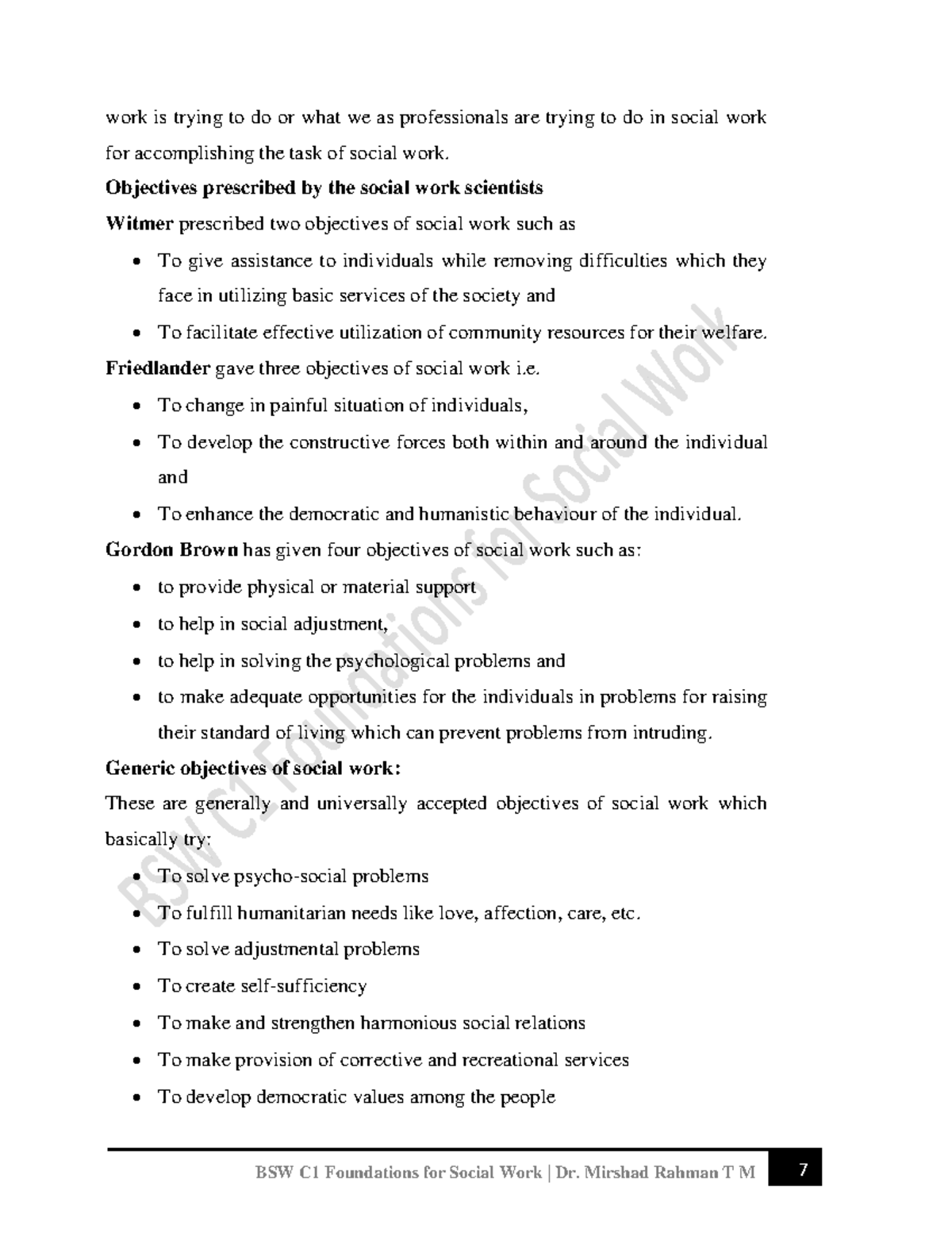 Bsw - Letters notes in becholor of social work - BSW C1 Foundations for ...