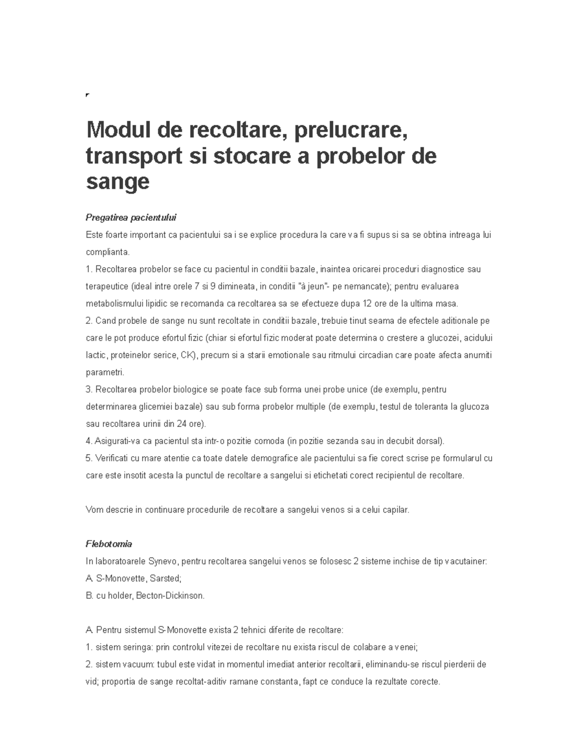 52429587 tehnici de recoltare al sangelui - Modul de recoltare ...