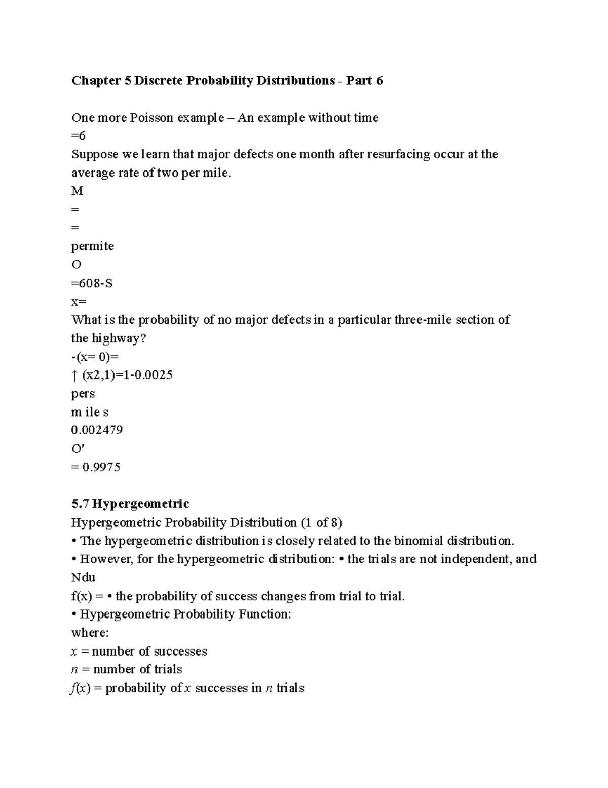 Chapter 5 Discrete Probability Distributions - Part 6 - M = permite O ...
