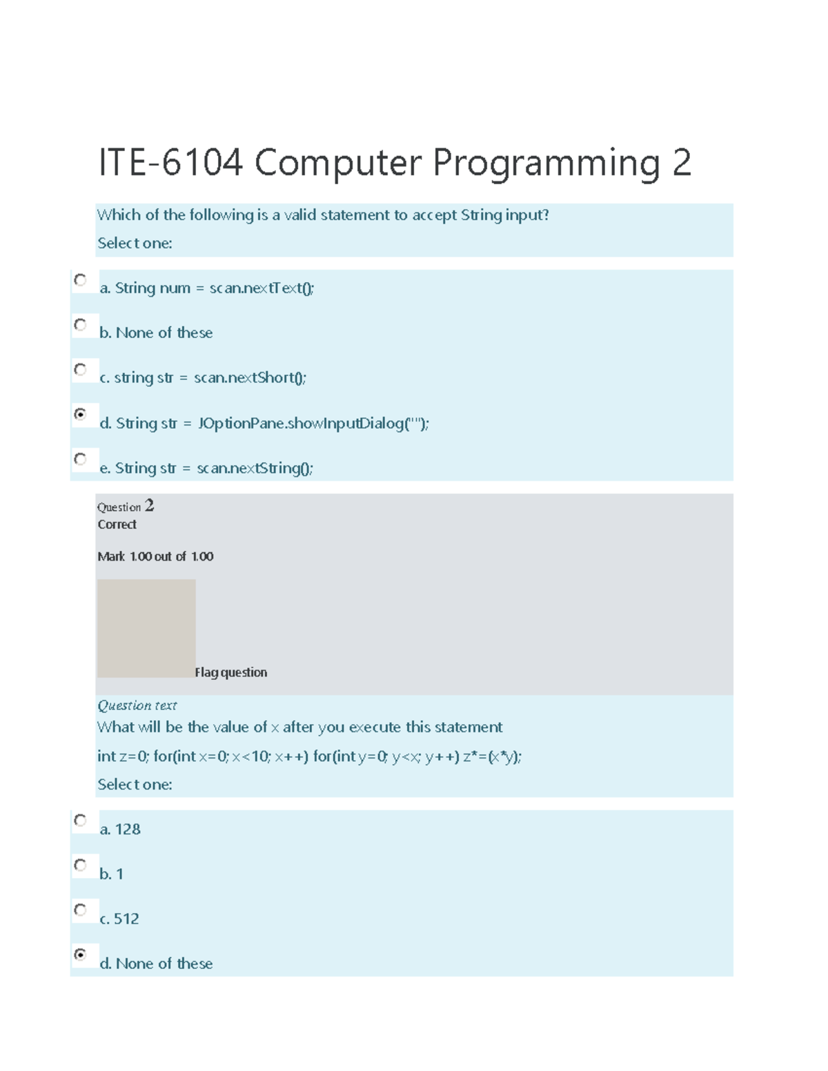 Exam 2 April 2019, answers - Warning: TT: undefined function: 32 ITE ...