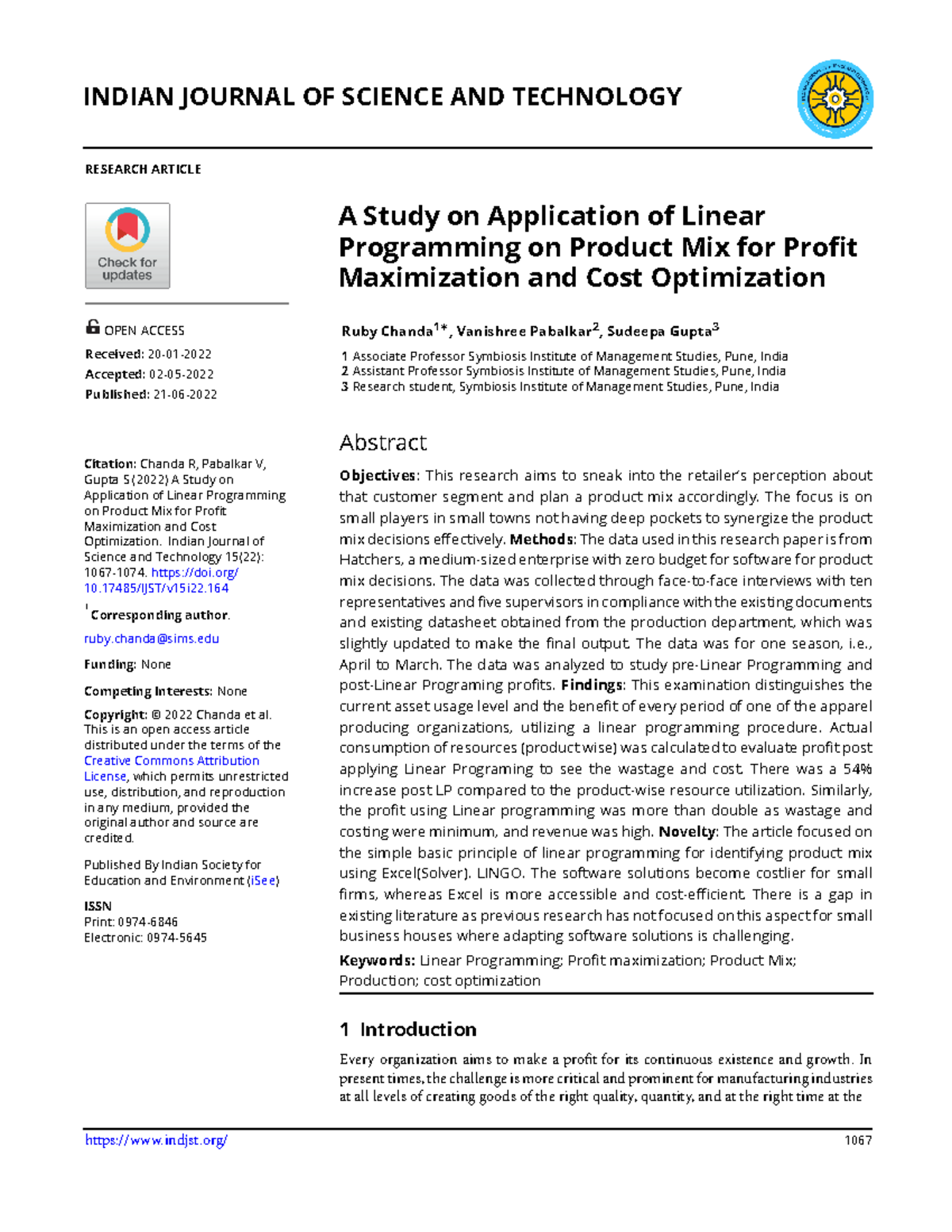 A Study on Application of Linear Programming on Product Mix for Profit ...