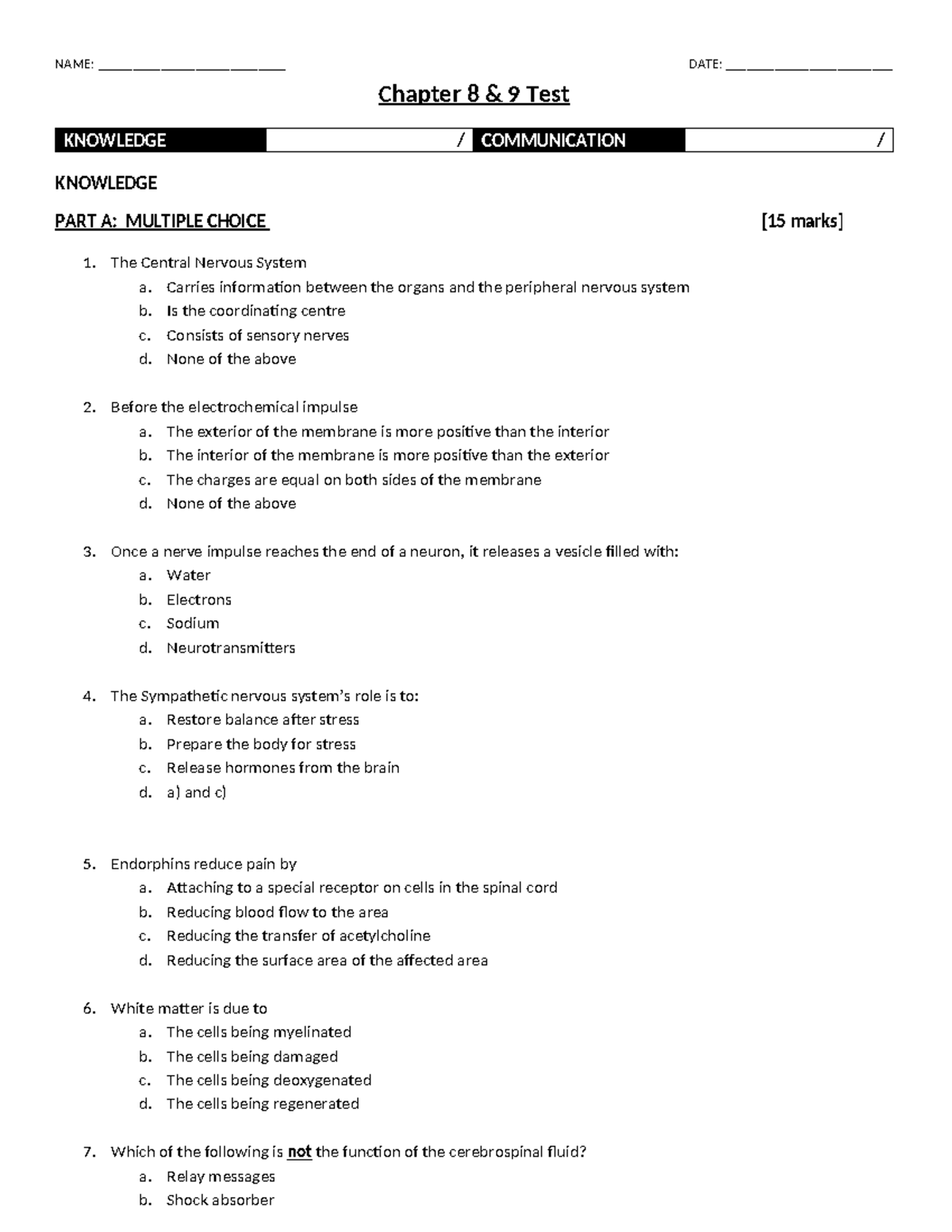 Chapter 8 & 9 Test Review - Jan 2017 Exam Preparation - Chapter 8 & 9 ...
