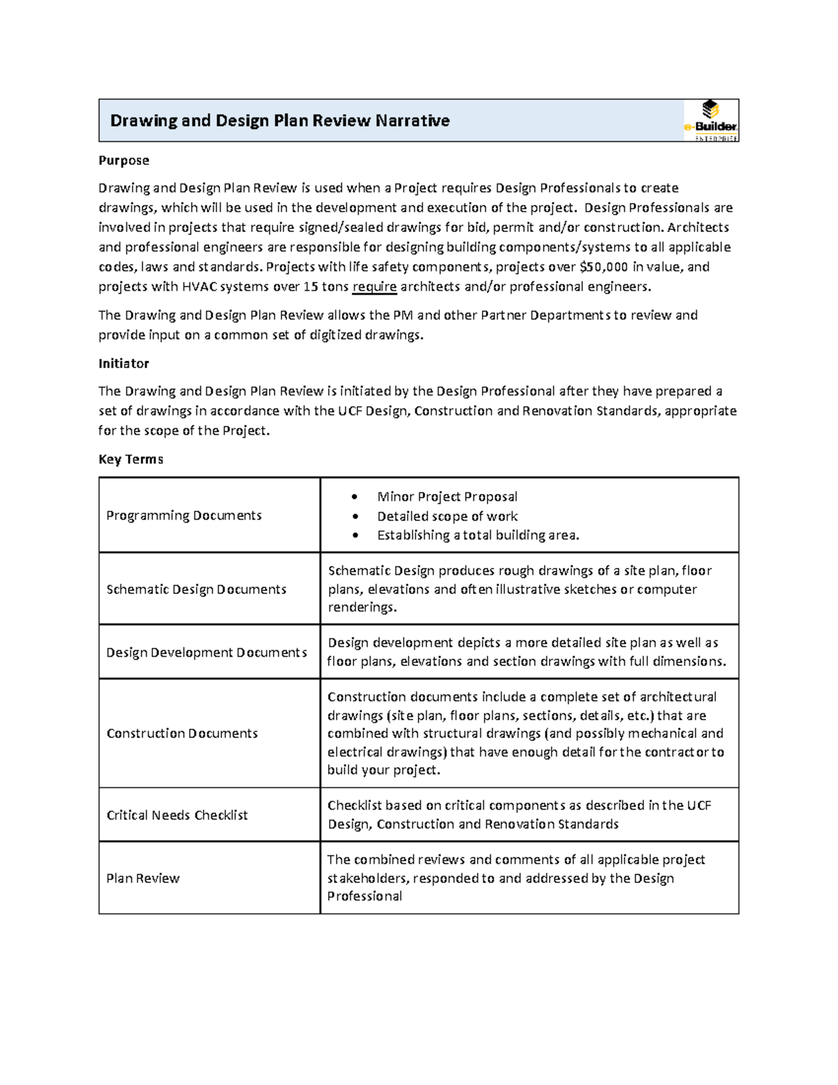 Drawing and Design Plan Review Narrative - Drawing and Design Plan ...