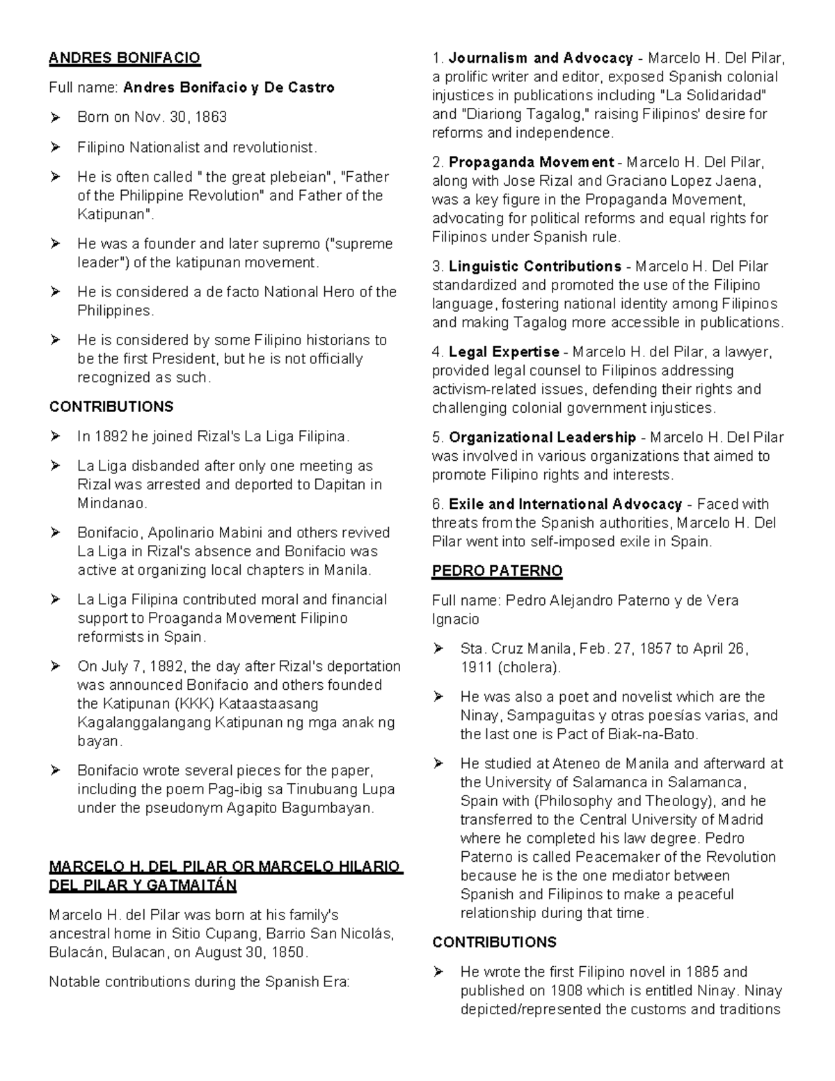 EL111- Assessment 2 Reviewer - ANDRES BONIFACIO Full name: Andres ...