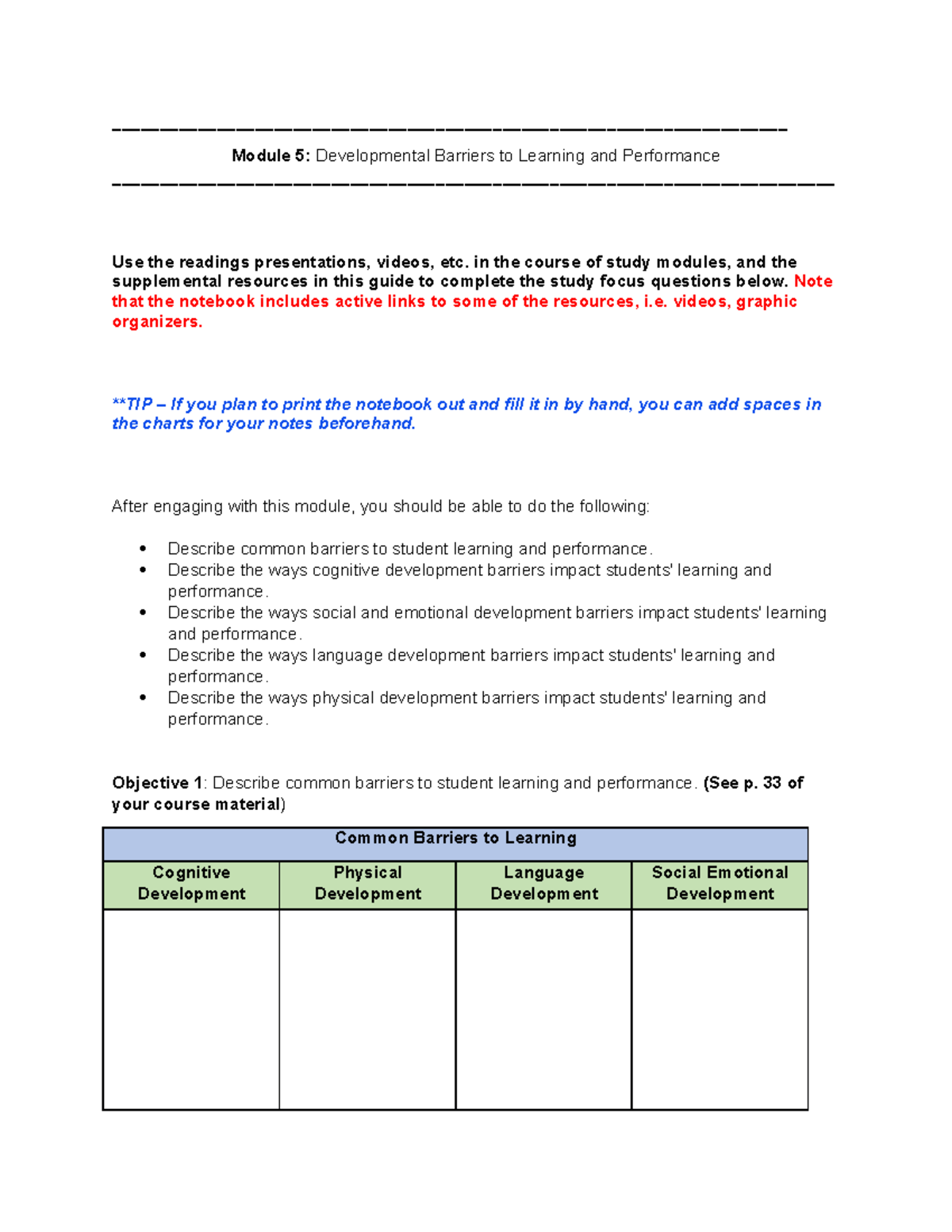 Module 5 Notebook - 1 - study guide - - Studocu
