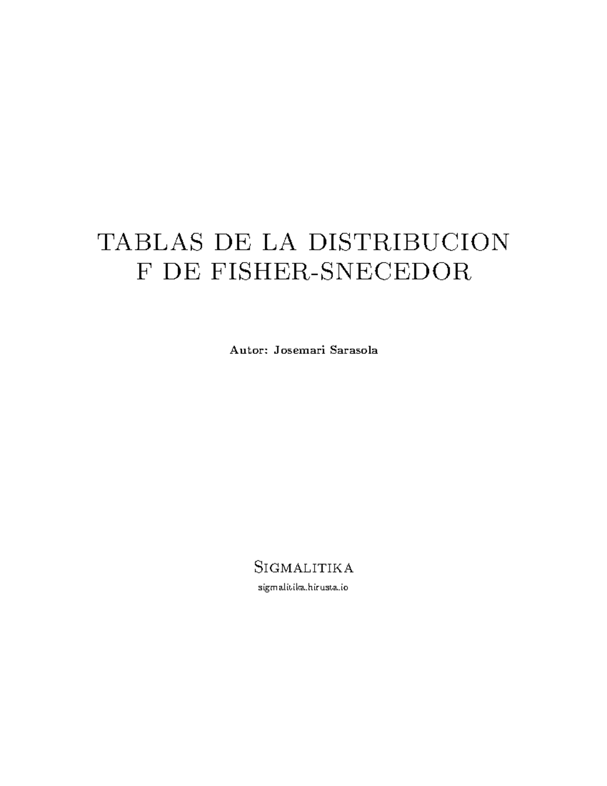 Tabla F de Fisher - TABLAS DE LA DISTRIBUCION F DE FISHER-SNECEDOR ...