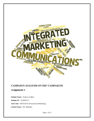 Example Ad Critique 3 - assignment 1 ad critque - Table of Contents ...