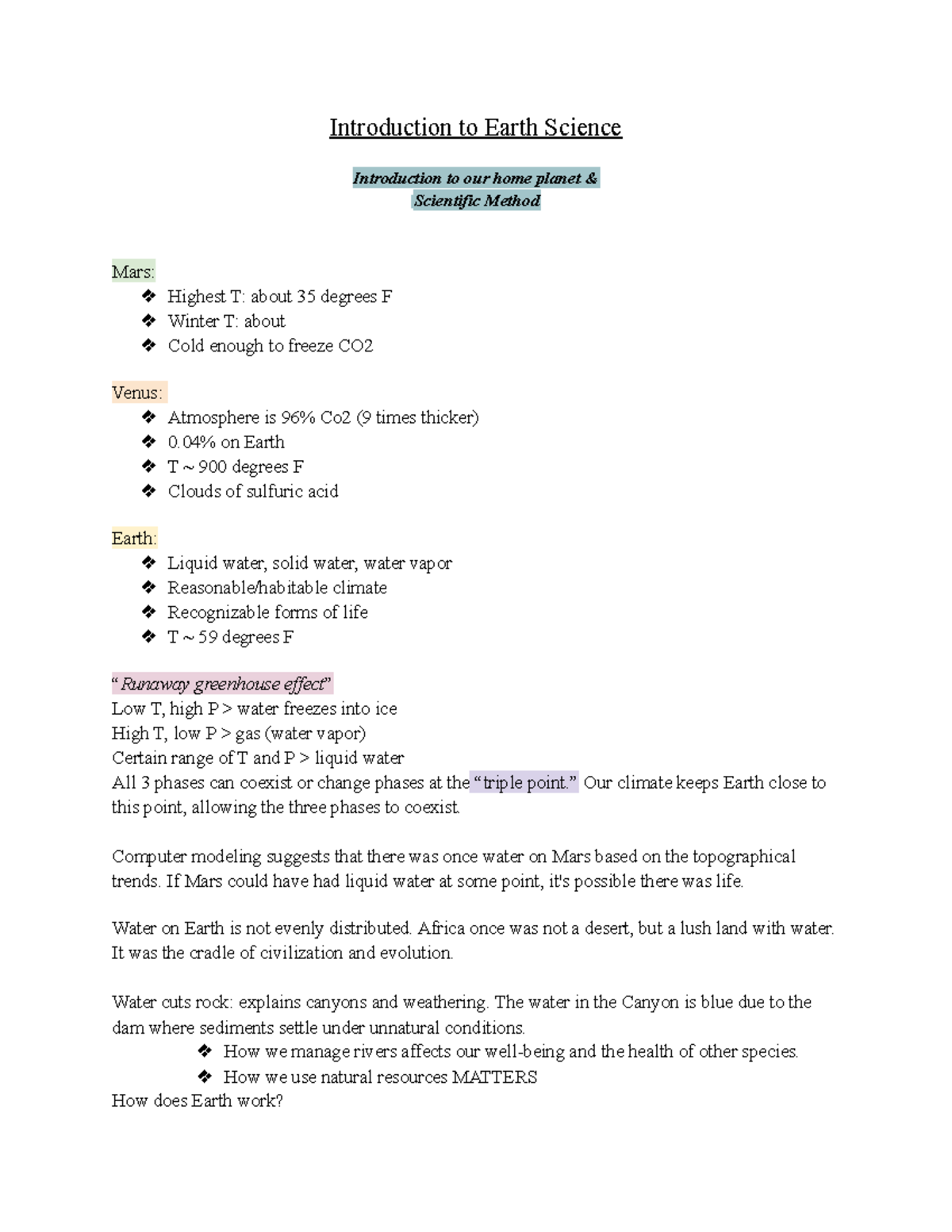 Introduction to Earth Science - Introduction to Earth Science ...