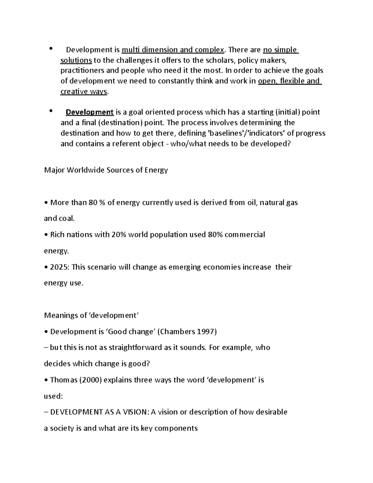 Module 1 - Lecture notes 1 - Development is multi dimension and complex ...