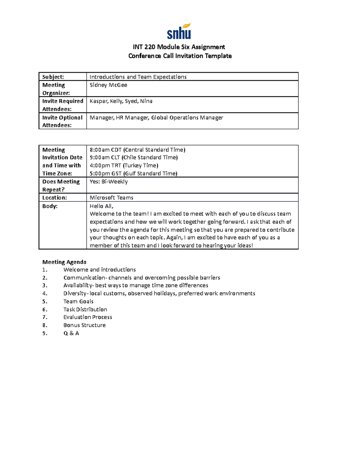 INT 220 Conference Call Invitation Template - INT 220 Module Six ...