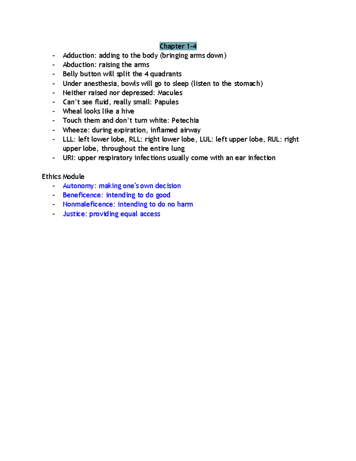 Chapter 1-4 Med Terms - Medical terminology necessary to know for test ...