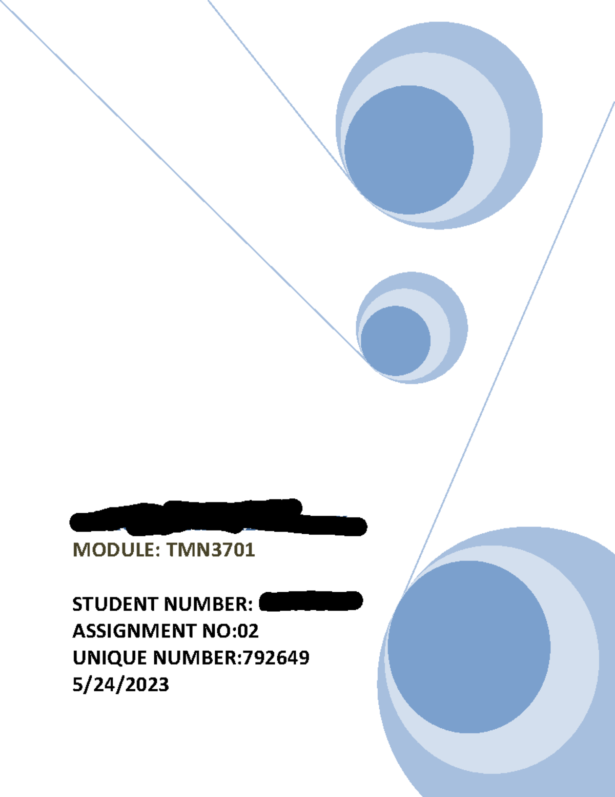Marked 02 tmn301 - MAKOBE MAPHALE TRUDY MODULE: TMN STUDENT NUMBER ...