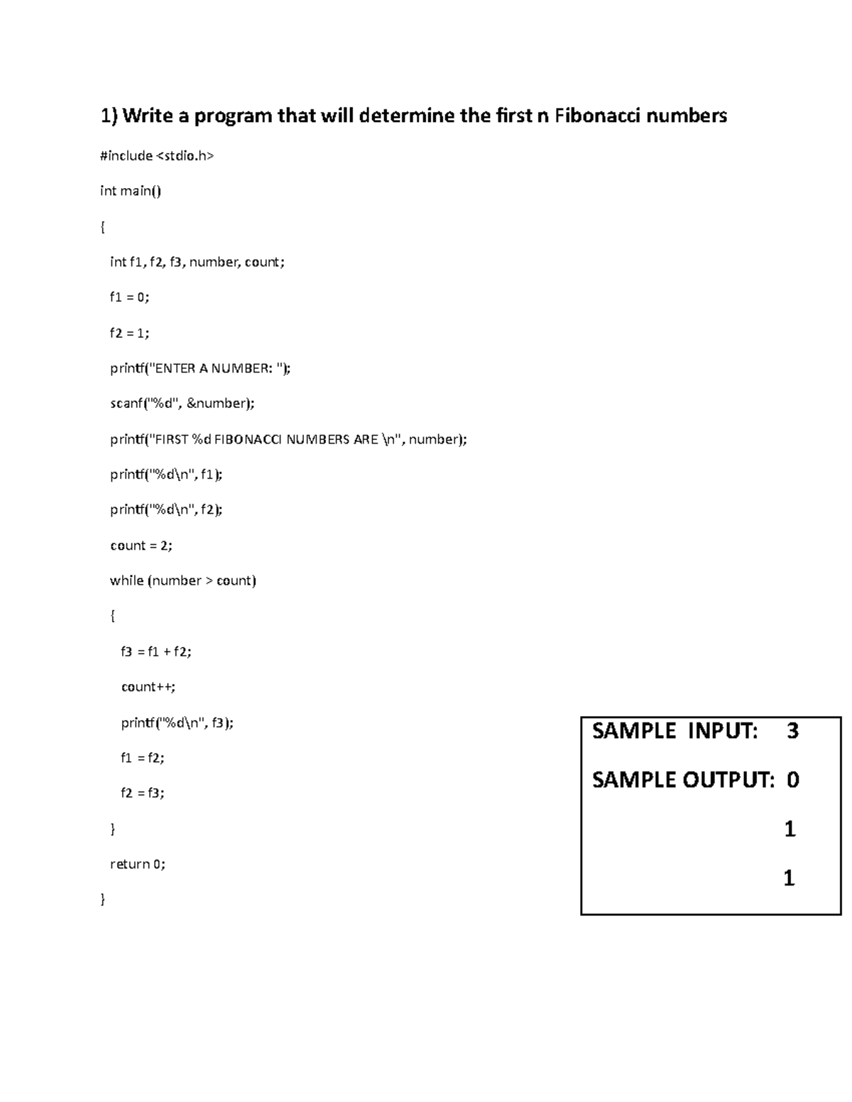 compuiter science and engineering abou - 1) Write a program that will ...