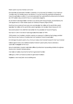 AI and patent - Patent system assumes inventors are human ...